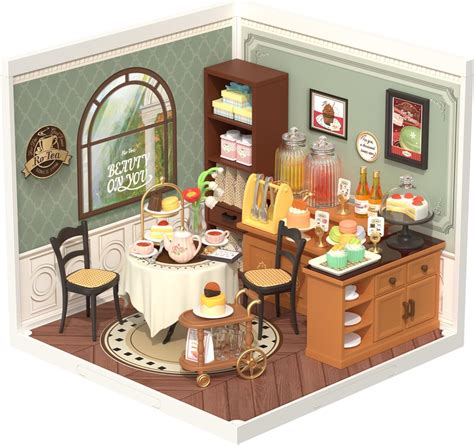 Robotime Miniature House Kit Diy Plastic House Building Toy Set With Led Tiny Store