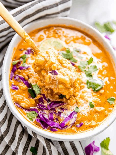 Vegan Coconut Curry Lentil Soup Jessica In The Kitchen