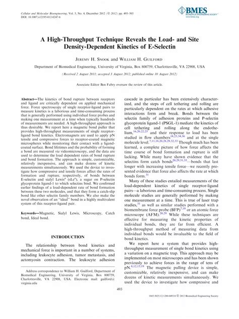 Pdf A High Throughput Technique Reveals The Load And Site Density