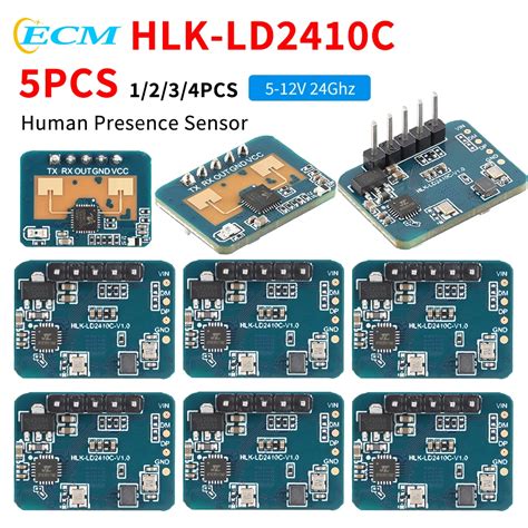1 10pcs Ld2410c 24ghz Human Presence Sensor Hlk Ld2410c 24g 5 12v