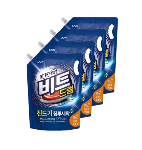 비트 진드기 액체세제 드럼용 리필 2l X 4개 티몬