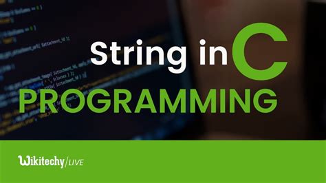 C String String Operations Strings In C Youtube