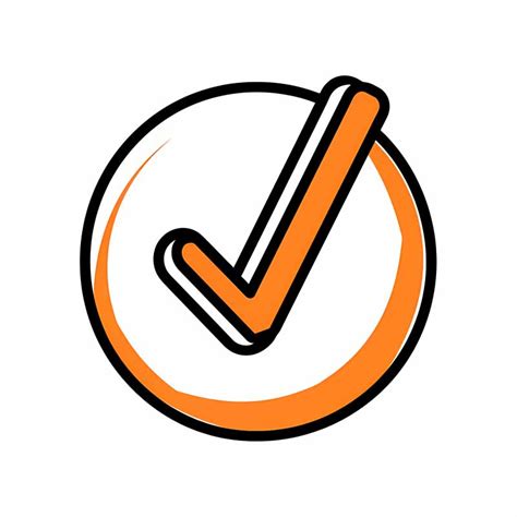 دانلود طرح آیکون تیک نارنجی در دایره