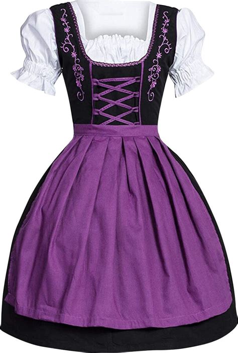Zhiyu Traditional German Dirndl Dress For Women Traditional Dress Midi