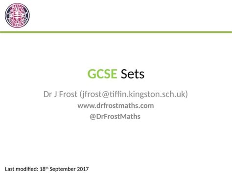 Gcse And Igcse Powerpoint On Sets And Set Theory Pptx