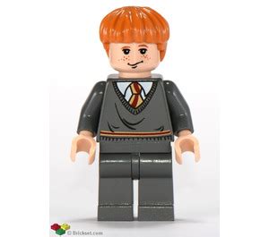 Lego Ron Weasley With Gryffindor Jumper And Gray Legs Single Sided Head Minifigure Brick Owl