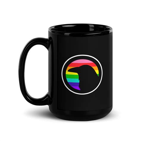 Corvus Logo Black Glossy Mug Rainbow Corvus Forensics