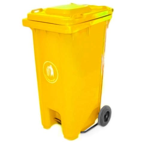 240l Garbage Bin With Foot Pedal Yellow Bahrain