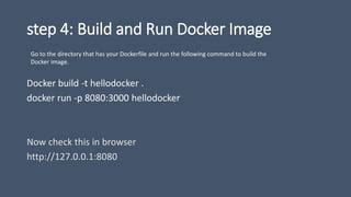 Docker Node Hello World Application PPTX