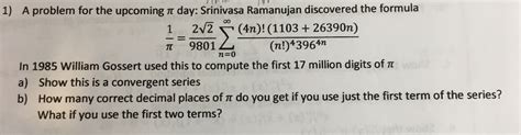 Solved A Problem For The Upcoming Pi Day Srinivasa Chegg