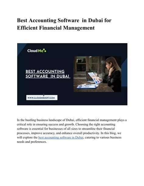 Ppt Best Accounting Software In Dubai For Efficient Financial