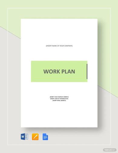 Excel Work Plan Template Free Excel Documents Download