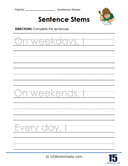 Sentence Stems Worksheets 15