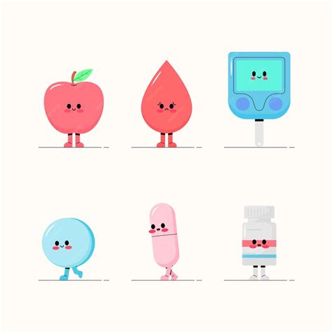 Premium Vector Set Of Diabetes Illustration