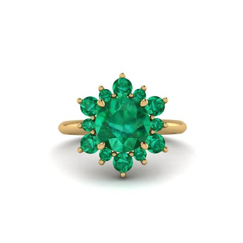 Vintage Emerald Snowflake Engagement Ring Priscilla No 19 Segal