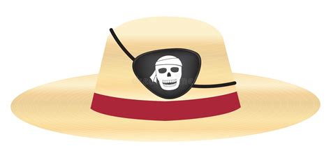 Straw Hat With Pirate Eye Patch Stock Vector Illustration Of Japan