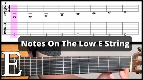 Sight Reading For Guitar Notes On The Low E String Youtube