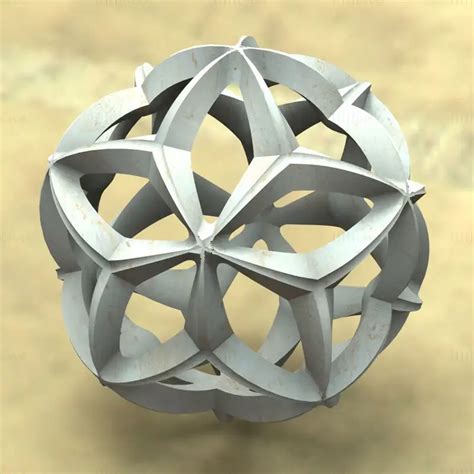 Wireframe Shape Geometric Leaf Ball 3d Printing Model Stl