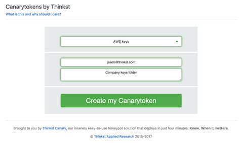 canarytokens new member aws api key canarytoken thinkst thoughts