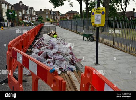 Pavement Reconstruction And Roadworks On One Of Many London Streets