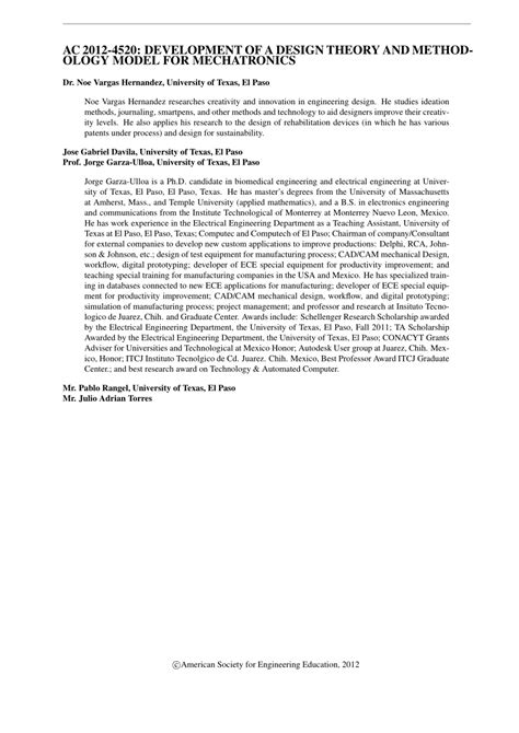 PDF Research Development Of A Design Theory And Methodology Model For Mechatronics