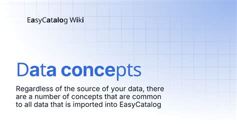 Data Concepts Easycatalog Support