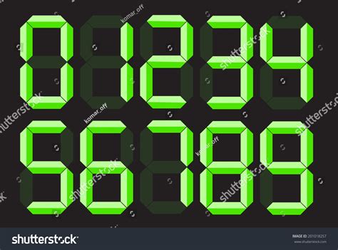 Digital Number Font Stock Vector Illustration 201018257 Shutterstock