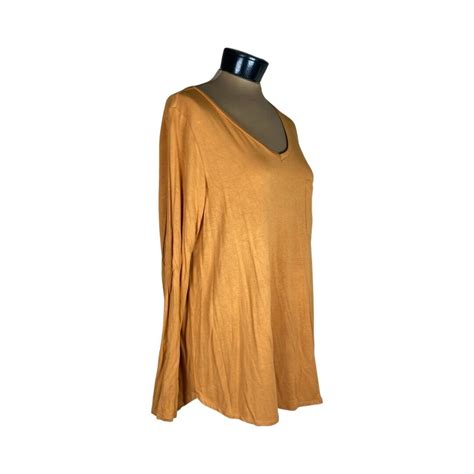Grace And Lace Long Sleeve Perfect Pocket Tee In Golden Gem