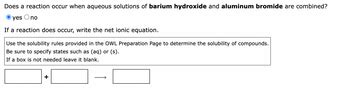 Answered Does A Reaction Occur When Aqueous Solutions Of Barium