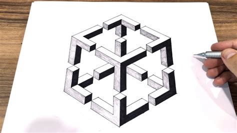 FANTASTIC HOW TO DRAW A CUBE D CUBE DRAWING YouTube