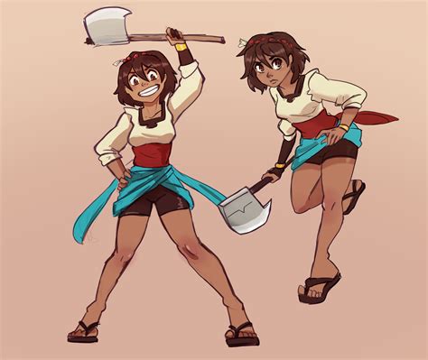 Safebooru 1girl Absurdres Ajna Indivisible Ankle Wrap Arm Up Axe