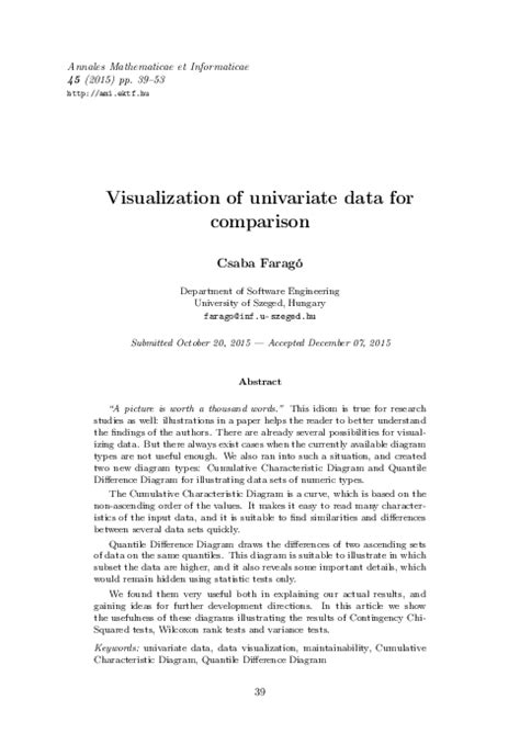 Pdf Visualization Of Univariate Data For Comparison