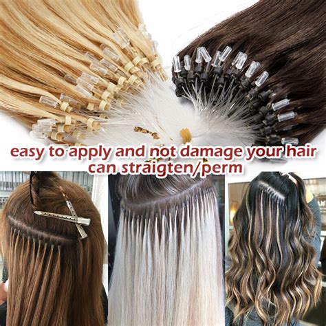1g S Thick Remy Human Hair Extensions Micro Loop Nano Ring Beads Link