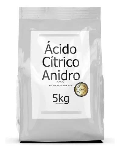 Ácido Cítrico Anidro 5kg 100 Puro Alimentício Frete grátis