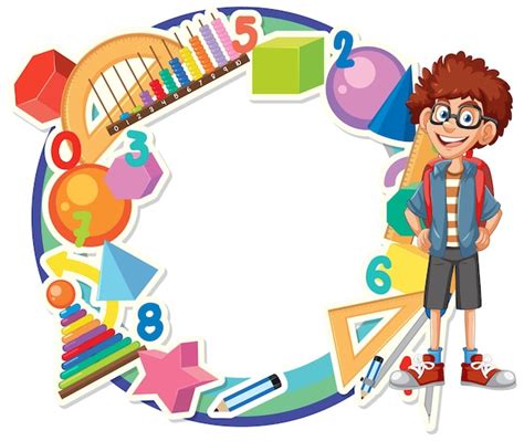 Premium Vector Colorful Educational Tools And Happy Student