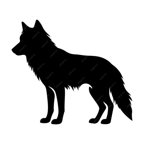 Premium Vector Wolf Black Silhouette Clip Art Sketch