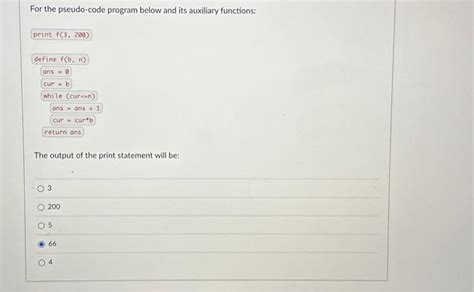 Solved For The Pseudo Code Program Below And Its Auxiliary