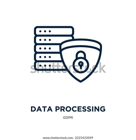 Data Processing Icon Gdpr Collection Thin Stock Vector Royalty Free