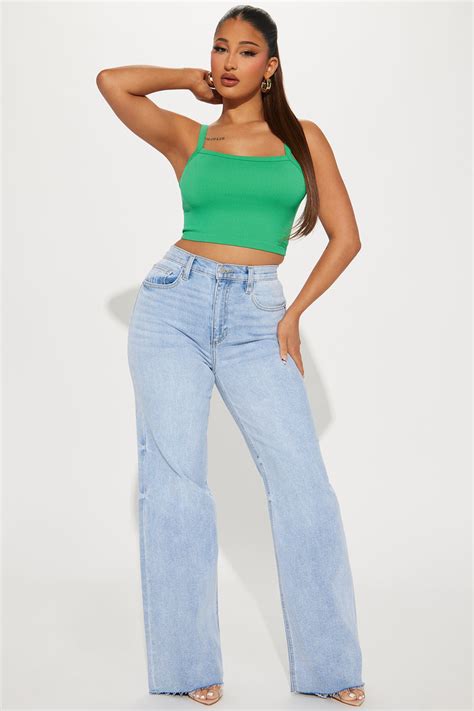 Everyday Cutie Ribbed Seamless Cami Kelly Green Fashion Nova Basic