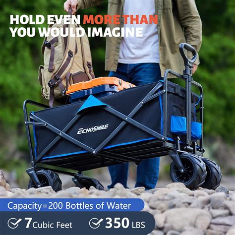 EchoSmile Heavy Duty 350 Lbs Capacity Collapsible Wagon Outdoor