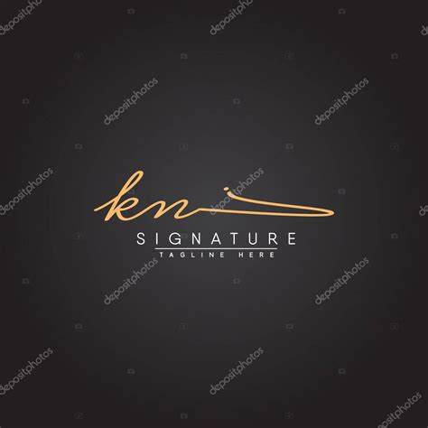 Logotipo Inicial De La Letra KN Logotipo De Firma Manuscrita