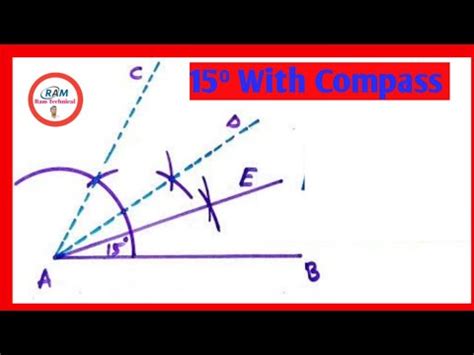How To Construct 15 degree angle With Compass 15⁰ ka kon kaise