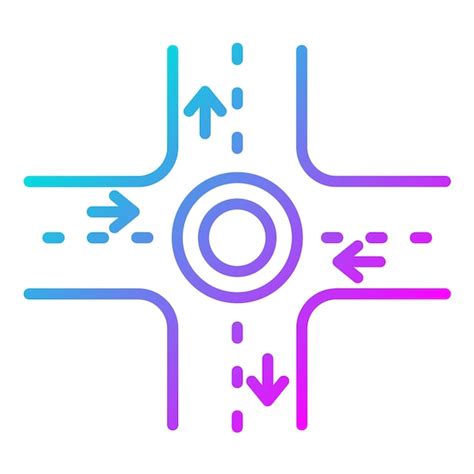 Premium Vector Four Way Intersection Vector Illustration Style