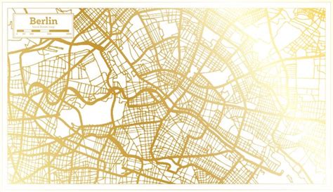 Mappa Della Città Di Berlino Germania In Stile Retrò Con Mappa Di