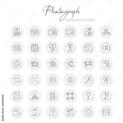 Instagram Highlight Cover Icons Isolated On White Background
