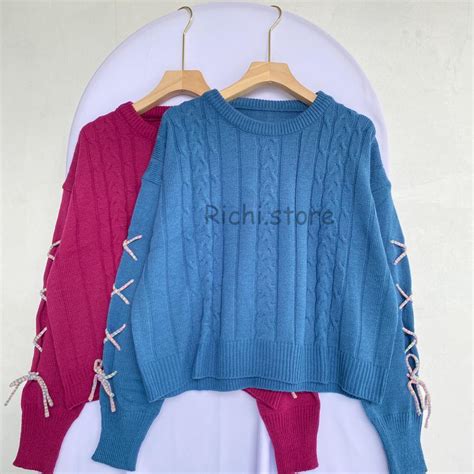 Jual Arinka Blouse Cable Tali Terbaru Shopee Indonesia