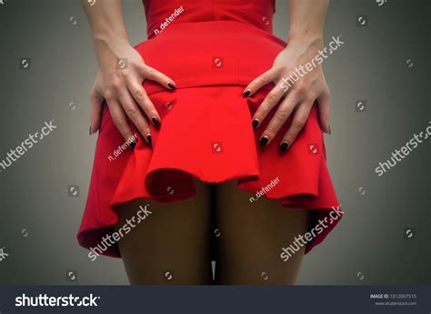Sexy Female Hips Stockings Behind Hand Stock Photo Shutterstock