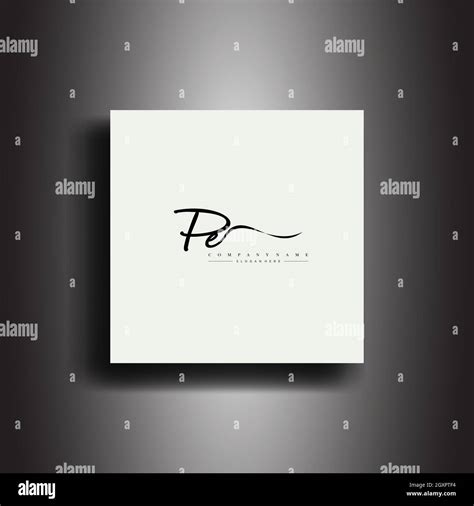 Pe Signature Style Monogram Calligraphic Lettering Icon And Handwriting
