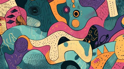 An Eclectic Doodle Art Header Showcasing A Mix Of Hand Drawn Shapes And Textures Using A Stock