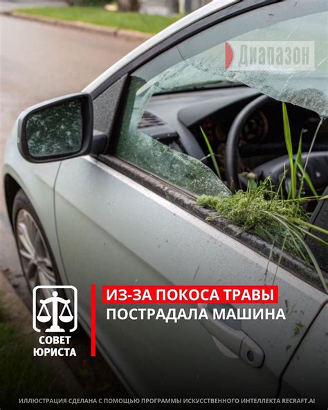 Газета Диапазон Актобе Из за покоса травы пострадала машина Совет юриста ⠀ Работники косили